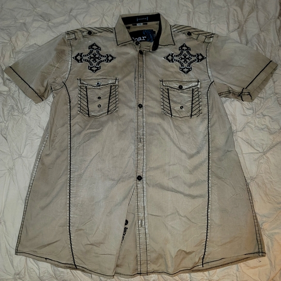 Roar | Shirts | Roar Signature Embroidered Cotton Shirt | Poshmark